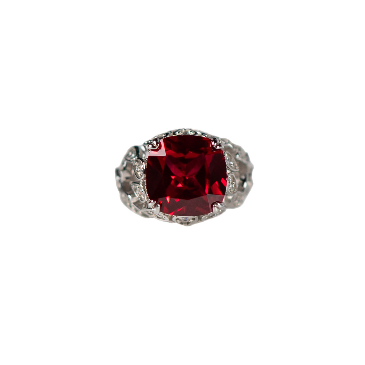 Modern Scarlet Solitaire: Ruby Diamond Engagement Ring – Glamorous ...